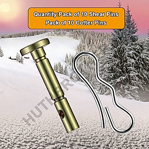 738-04124A Shear Pins and 714-04040 Cotter Pins for Troy Bilt Snowblower, Compatible with MTD Craftsman Snowblowers, Replacement .25" x 1.5" 738-04124, for Cub Cadet 828WE, 928SWE, 930SWE etc, 10 pcs.
