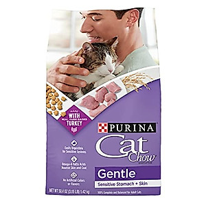 Purina Cat Chow Gentle Dry Cat Food, Sensitive Stomach + Skin - (4) 3.15 lb. Bags