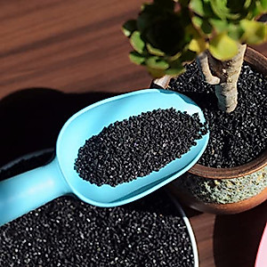 2Pcs Plastic Garden Soil Scoops, Muti-Functional Homegrown Gardening Tool Flowerpot Shovel, Bonsai Soil Scoops, Flowerpot Transplanting Digging Tool , Pet Food Scoop, Beach Sand Scoop (Blue+Pink)