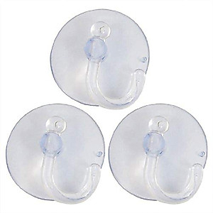 PULABO DurableNo Trace Sucker with Hook Sucker Reusable Plastic Vacuum Hooks for Kitchen Cabinet Windows Use 1PCS Transparent