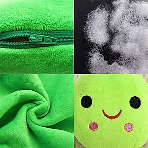 Giant Peas in A Pod Plush Toy Pea Pod Pillow Cute Pea Stuffed Toys Plant Doll Various Sizes (Green Beans,15.7''/40cm)