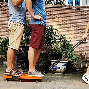 Portable Folding Handcart Folding Trolleys Portable Cargo Handling Car Push Hand Truck Folding for Easy Storage and 360 Degree Swivel Wheels Multi Function Folding Handcart
