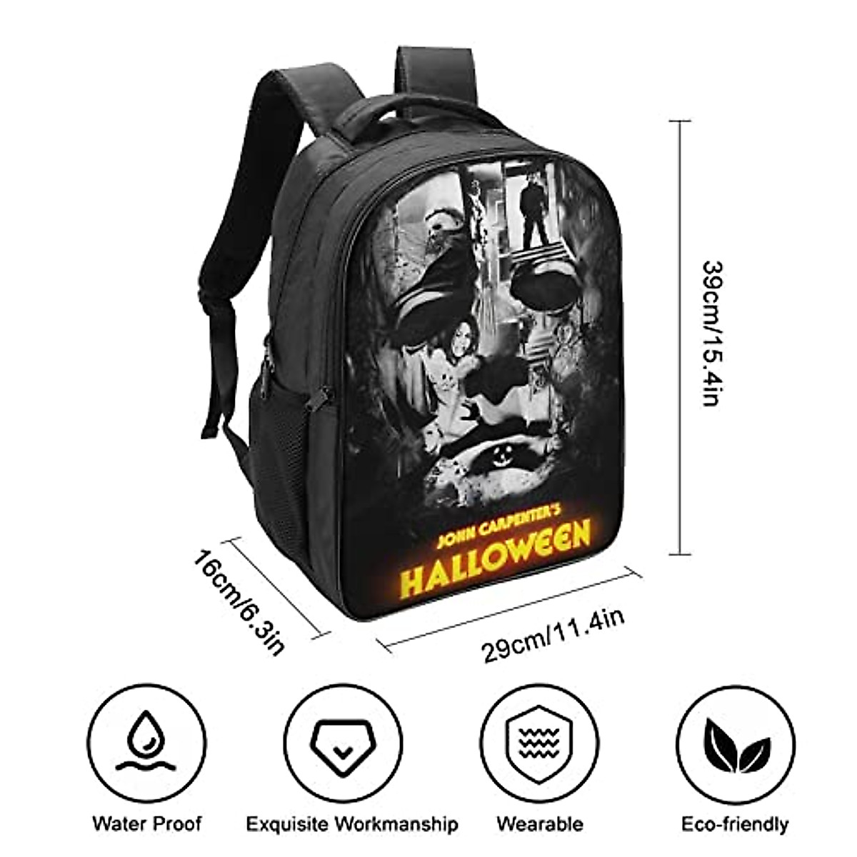 Fashion 16 Inch Backpack Halloween Michael Myers Rucksack Daypack Backpacks Bookbag Bag Daypack for Boys Girls
