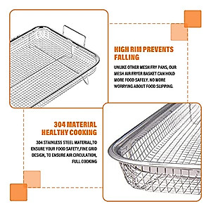 Air Fryer Basket for Oven: YIDM 2 Piece Non-Stick Mesh Oven Air Fryer Basket, Food-Grade Stainless Steel Air Fryer Basket, Cooling or Drying Used for Convection Ovens Air Fryers
