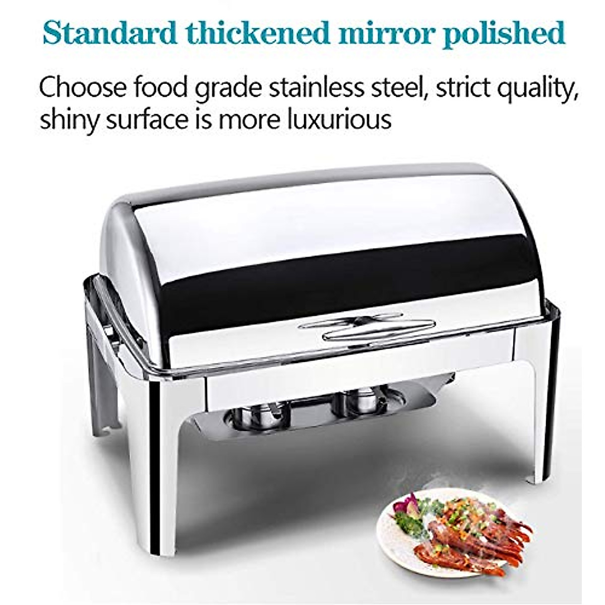 Chafing Dish Electric Food Warmer Chafer Chafing Dish Commercial Rectangular Buffet Servers and Warmers - Keep Food Being Fresh and Delicious - 9L (A)