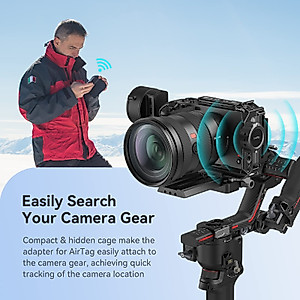 SMALLRIG Cage for AirTag, Camera Adapter Mount with Dual 1/4"-20 Screw Mount Compatible with Camera Cage Camera Plate - MD4149