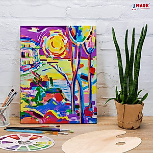 J MARK Canvas and Paint Set – 39 Pcs Set, 24 Acrylic Paints, Canvases, Palette, Table Easel and More