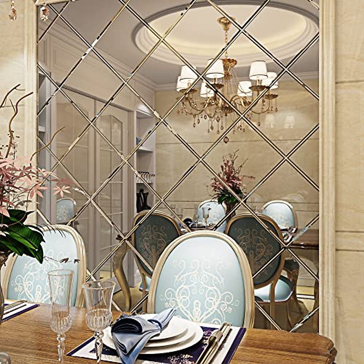 FunStick Flexible Mirror Stickers Wall Stickers 12"x78.8" Self Adhesive Non Glass Safety Mirror Stickers Reflective Peel and Stick Mirror Paper Roll for Crafts Fun House Party Mirror Wall Decor PET