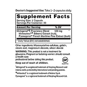 Dr. Whitaker Ocular Pressure & Retina Defense Supplement to Support Healthy Intraocular Pressure Levels, Circulation & Eye Tissue (30 Capsules)