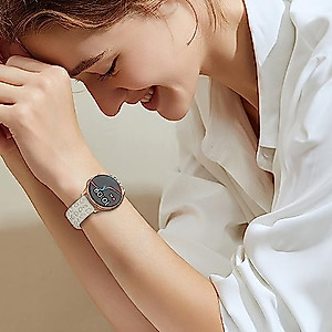 Leopard Engraved Bands Compatible with Samsung Galaxy Watch 6/5/Watch 4 40mm 44mm for Women, Samsung Galaxy Watch 5 Pro 45mm/Galaxy Active 2/Galaxy Watch 3, 20mm Soft Silicone Replacement Sport Strap