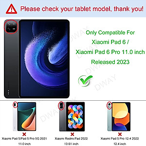 DWaybox Case for Xiaomi Pad 6 / Pad 6 Pro 11.0 inch, PC + Silicone 3-Layers Combo Armor Heavy Duty Shockproof Cover with 360° Rotating Ring Stand -Black