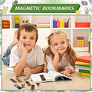 30 Pieces Cute Wild Animal Bookmarks for Book Lovers, Magnetic Bookmarks for Boys Girls Magnet Page Clip Marker Multiple Patterns for Kids Students Reading School Library Supplies