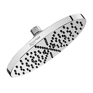 8 Inch Rainfall Shower Head by WaterPoint - Large High Pressure Water Saving Showerhead - Brass Swivel Ball and Polished Chrome Finish