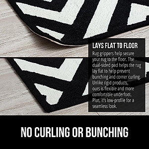 Gorilla Grip 8 Pack Rug Grippers, Corners and Sides, No Curl Corners or Side Bunch, Dual Sided Soft Flexible Pad Grips Floor Under Area Rugs Reusable Gripper Hold Carpet in Place Hardwood Floors Pads