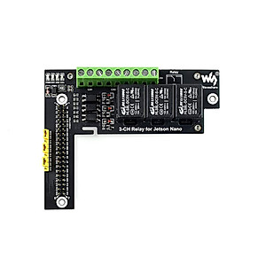 Coolwell Waveshare Quality 3-Ch(Channel) Relay Expansion Board Designed for Jetson Nano, Optocoupler Isolation Directly Pluggable Up to 2X Stackable