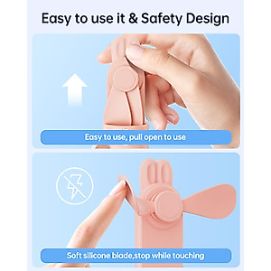 Bearwind Portable Handheld Fan, Personal Mini Travel Fan - Hand Held Fan, 2 Speed, LED Display, USB Rechargeable, Cute Lash Eyelash Pocket Fan