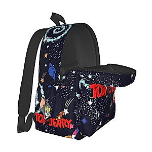 Cute Cartoon Cat Backpack,Universe Space Star Planet Casual Daypack,Laptop Backpack,Shoulder Bag,College Backpack,Travel Outdoor Backpack Cute Teen Backpacks For Men Women College Simple Backpack-A1