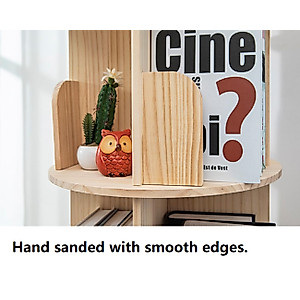 Heehee Rotating Bookshelf 360 Display Floor Standing Bookcase Storage Rack for Kids&Adults Multi-Functional Bookshelf Organizer (3-Tier)