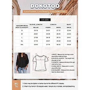 Dokotoo Women Fashion Summer Casual Office V Neck Chiffon Cuffed 3/4 Sleeve Solid Tunic Blouses and Tops for Work T Shirts 2024 Black US 18 20