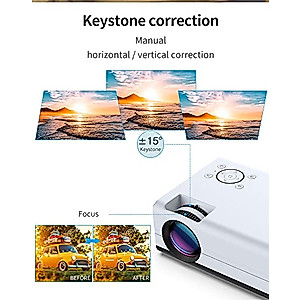 DREAMOSA Projector with IPTV Apps Preinstalled, 10000+ Global Live Videos, 5500 Lumens 1080P HD Protable Home Theater Support 150’’ Screen, Android 9.0 OS Builtin 2.4G/5G Dual WiFi and Bluetooth 4.1