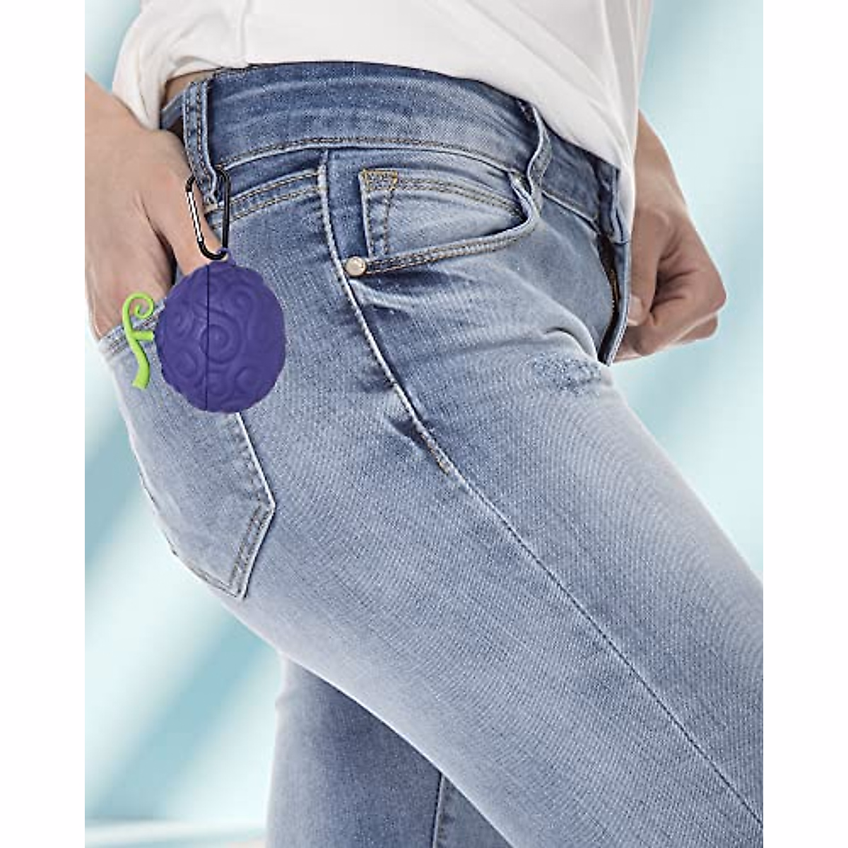 [2Pack] Fruit Cover for AirPods Pro Case Cute 2019,3D Cartoon Silicone Protective Accessories Set Kit for Devil Fruit for AirPods Pro 1st Generation Case for Boy Girl(Purple&Red Yellow Devil Fruit)