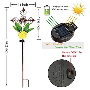 Yourongmao Outdoor Solar Garden Lights Waterproof,Cemetery Decorations for Grave Solar Cross Garden Stake Lights,Garden Decor for Remembrance Gifts & Sympathy Gifts