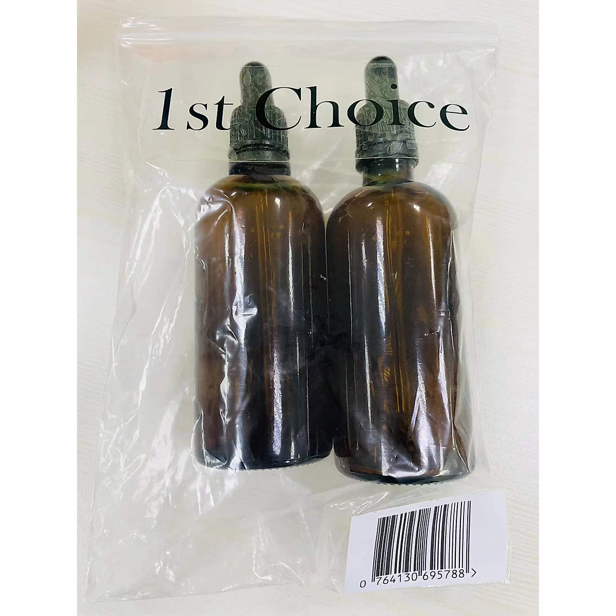 Amber Glass Bottles with Glass Droppers - 2 Each - 4 Oz Capacity