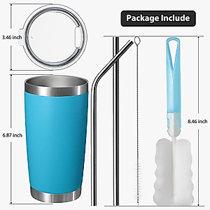 MUCHENGHY 20oz Stainless Steel Tumbler with Lid and Straw, Double Wall Vacuum Insulated Travel Coffee Mug, Powder Coated Thermal Cup for Cold & Hot Drinks