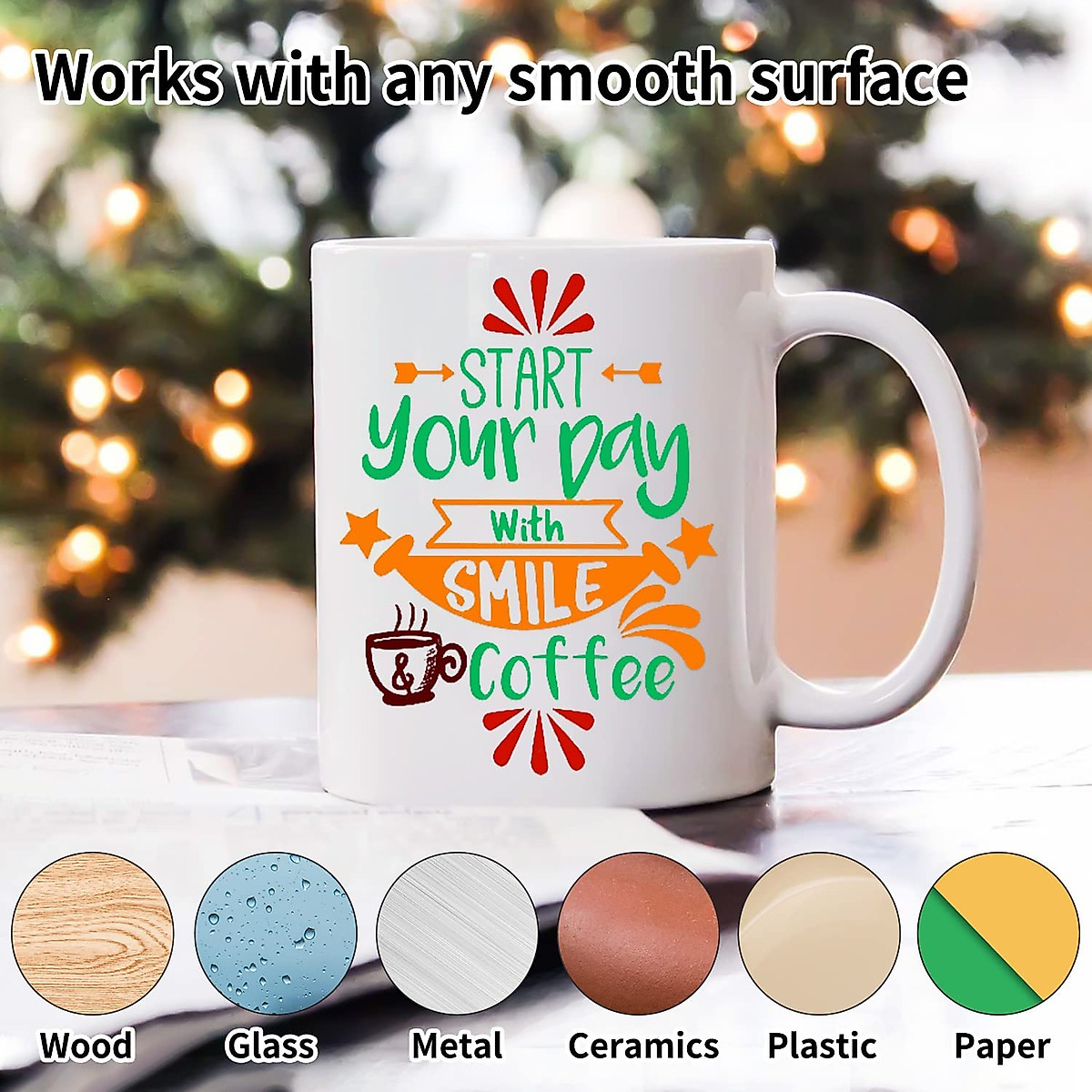 Prime Vinyl Permanent Vinyl, Self Adhesive Vinyl for Cricut 12" x 12", 25 Sheets Vinyl for Home Decor, Logo, Banners, Window Graphics, Cutting Machine