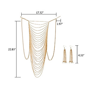 Women's Sexy Halter Backless Tank Top Bra Body Chain Necklace Tassels Party