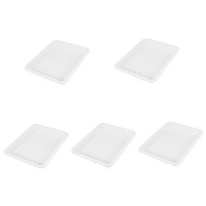 TOPPERFUN 5pcs Laboratory Storage Tray Scientific Laboratory Tray Laboratory Plate Dissection Pan Lab Tray Chemical Experiment Tray Laboratory Square Plate Weighing Scale Trays Plastic White