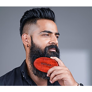 RUBAB MEN 100% Boar Bristle Beard Brush for Men | Premium Hand-Crafted Wooden Handle| Ideal for Daily Beard Style & Care | Made in India