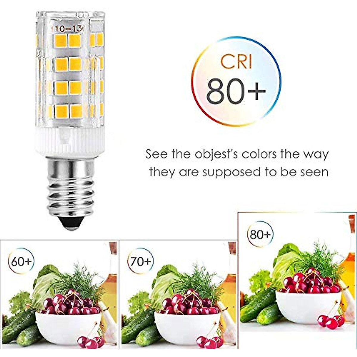 xiaominilight, 5pcs E14 LED Light Bulbs 5W Equivalent 40W Incandescent Bulb, E14 European Base Bulb, Dimmable, White 6000K, 400LM