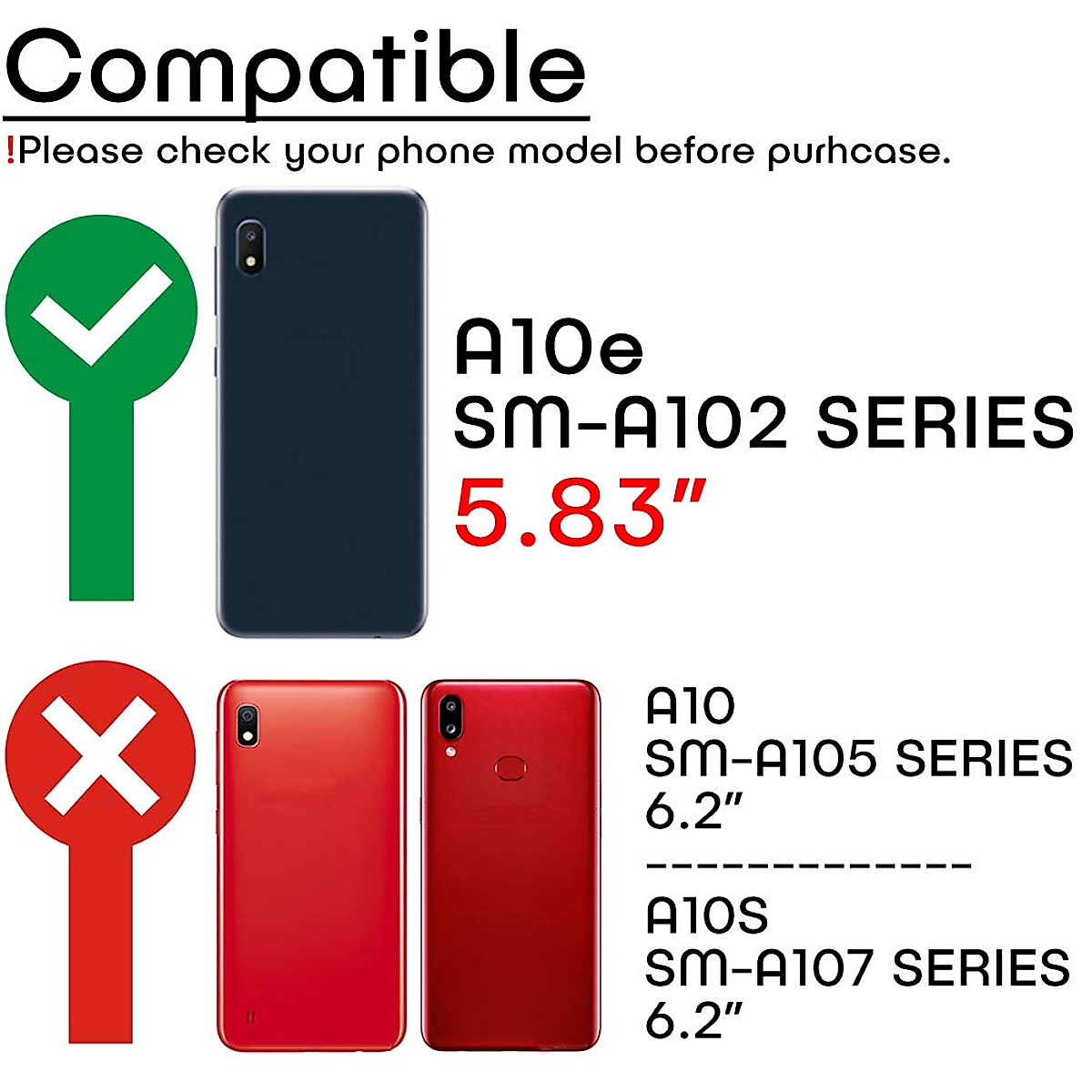 for A10e LCD Screen Replacement Touch Digitizer Display for Samsung Galaxy A10e 2019 A102 SM-A102U SM-S102DL SM-A102U1 SM-A102W 5.83"(5.83 inch-Black)