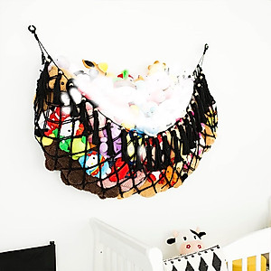 Joayuezo Toy Storage Hammock for Stuffed Animals Storage Hammock Plush Toy Storage Net for Corner Soft Toy Net Hammock for Kids Room (B)