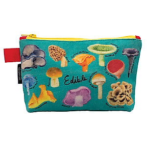 The Unemployed Philosophers Guild Mushroom Bag - 9" Canvas Zipper Toadstool and Nature Themed Pouch for Pencils, Tools, Cosmetics, Toiletries, and More