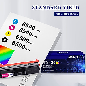 Mooho Compatible Toner Cartridge Replacement for Brother TN436 TN 436 TN433 TN431 for MFC-L8900CDW HL-L8360CDW HL-L8360CDWT MFCL8610CDW HL-L8260CDW MFCL9570CDW Printer (1B,1C,1M, 1Y)