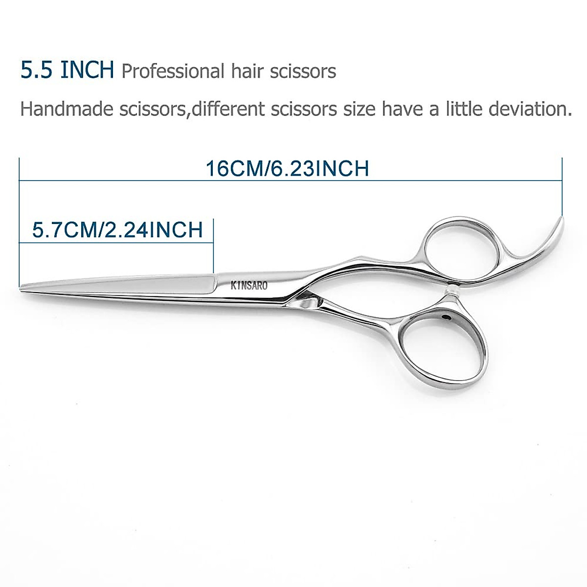 5.5" Professional Hair Scissors Barber Scissors Haircut Scissors Hair Cutting Scissors Hairdresser Scissors 440C Hair Shears Blind Hole Convex Edge KINSARO