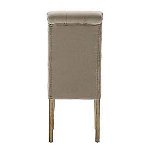 NOBPEINT Tan Fabric Upholstered Dining Chairs Solid Wood Legs, Set of 4