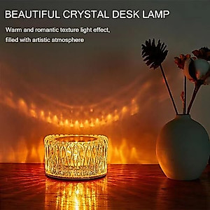 EJFOIEJ Portable Crystal LED Table Lamp, 3-Levels Brightness Desk Lamp, Star Projector, Desk Lamp Projector Night Light Projector Suitable for Baby Bedroom