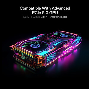 Redragon PSU007 Premium 600W PCI-e 5.0 GPU Power Cable, 72 CM Sleeved PSU Cable w/ 16pin(12+4) 12VHPWR Connector for PCIe 5.0 GPUs 3090TI/4070TI/4080/4090TI