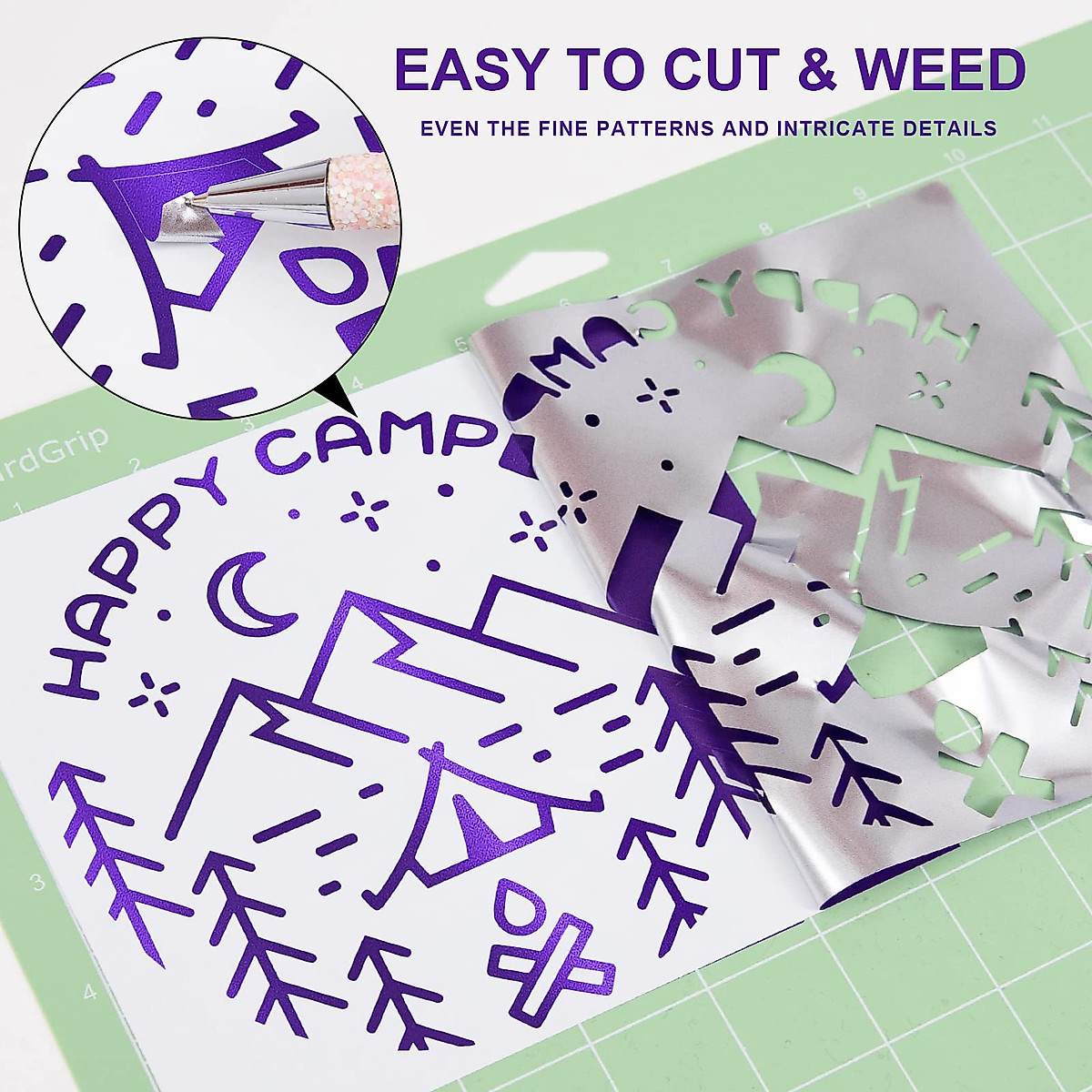 VINYL FROG Matte Metallic Adhesive Vinyl, 12" x6ft Purple Metallic Craft Permanent Vinyl Roll - Metallic Satin Adhesive Vinyl for Home Decor, Mug, Car and Other Stickers