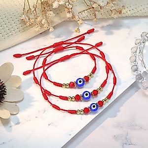UNGENT THEM Evil Eye Bracelets Mal De Ojo Red String Kabbalah Protection Mommy and Me Back to School Bracelet for Women Boy Girls Son Daughter Family