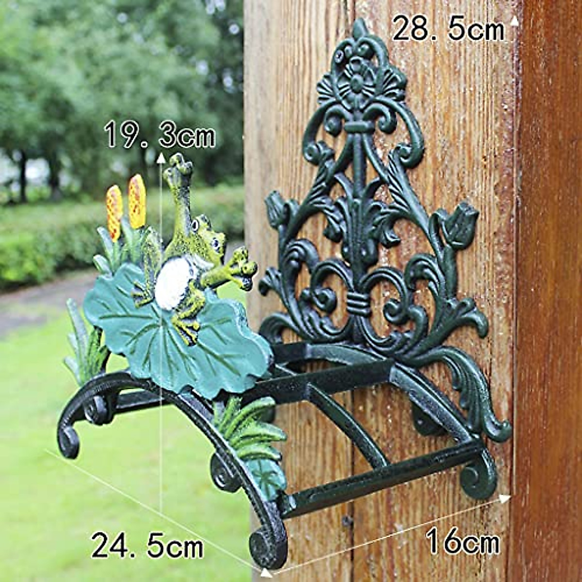 AKDXMHeavy Duty Garden Hose Holder,Water Hose Holder Wall Mount,Garden Butler Hose Hanger,Wrought Iron Craft,Graceful Pattern,Decorative Garden,B