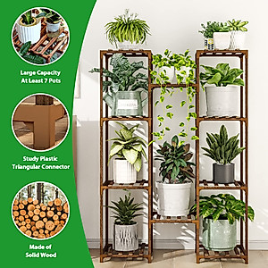 GENTINGBRO Indoor Plant Shelf Stand Outdoor Tall Plant Rack for 11 Pots Large Hanging Plant Holder For Multiple Plants Patio Balcony Garden