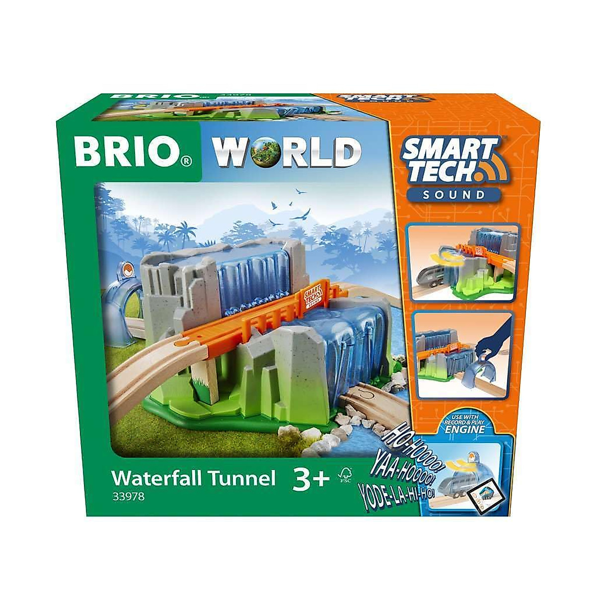 BRIO Smart Tech Sound Waterfall Tunnel - Interactive Train Set Accessory | Enhances Motor Skills | Child-Safe | FSC-Certified Wood Material