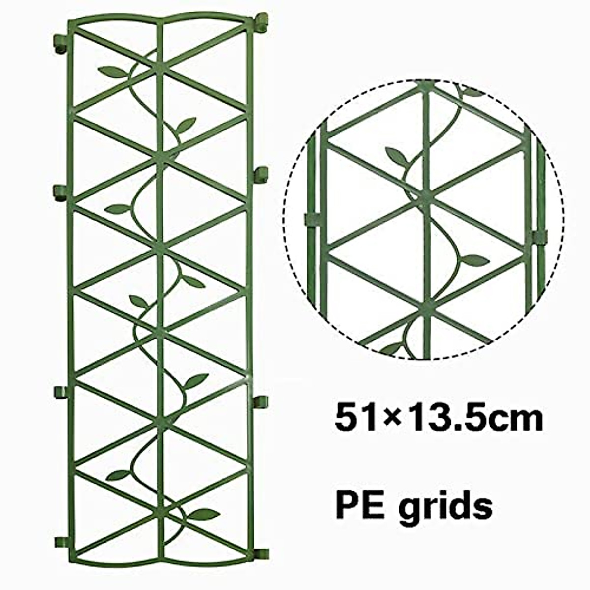 NOIRDA Garden Trellis for Climbing Plants, 90cm 120cm 150cm Outdoor Fence Climbing Frame with PE Grid, Rustproof Plant Support for Rose Ivy Vines Vegetable Flower, Green (Size : 90x30cm(35.4x11.8in))