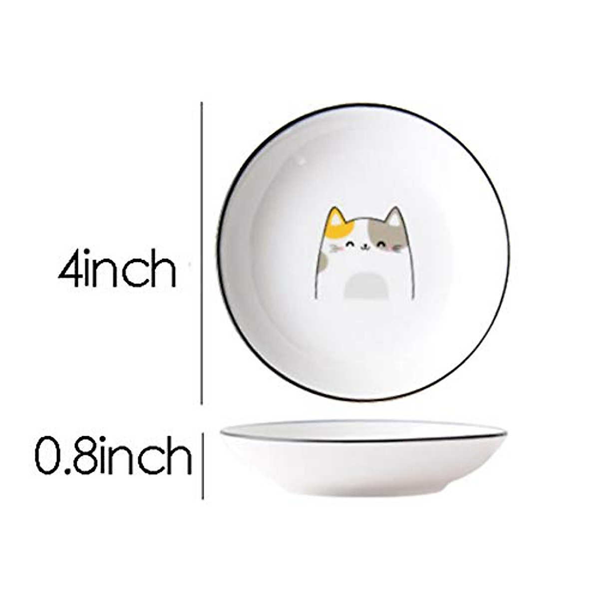 4pcs Ceramics Cat Dinner Relish Dishes Seasoning Dishes Dipping Appetizer Plates