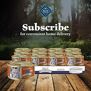 Blue Buffalo Wilderness Natural High-Protein Grain-Free Wet Food for Adult Cats, Turkey Paté, 5.5-oz. Cans, 24 Count