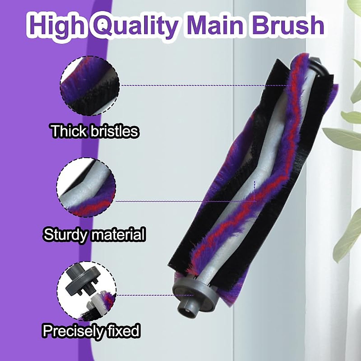 E10s Replacement Parts Accessories Compatible with Eureka E10s Robot Vacuum Cleaner, Including 1 Main Brush, 2 Hepa Filters, 2 Mop Pads, 2 Edge-Sweeping Brushes (11Pc)